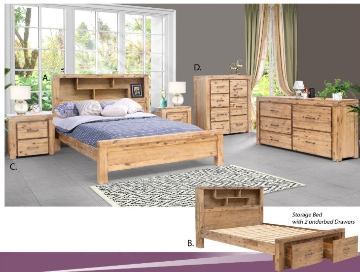 Mickayla bed with end drawers – That's Furniture and Bedding